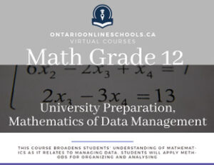 Grade 12, Mathematics for Data Management, University Preparation ...